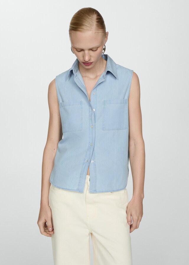 Sleeveless Denim Shirt