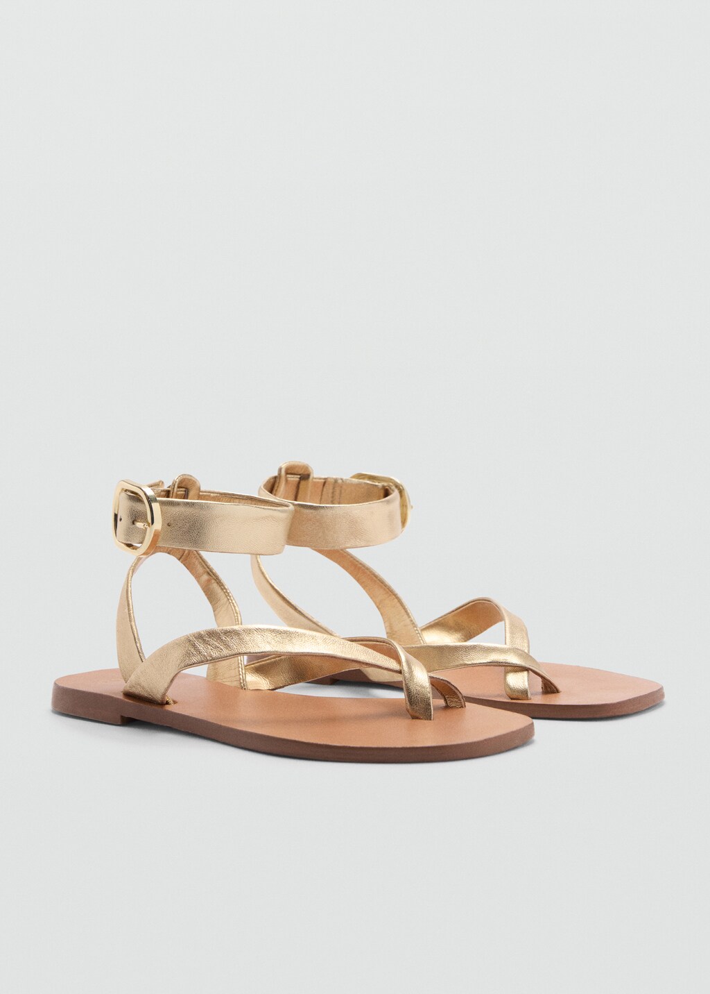 Leather straps sandals - Women | MANGO Laos