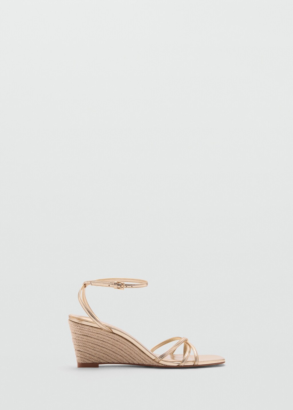 Metallic Wedge Sandals With Straps Women Mango Iraq