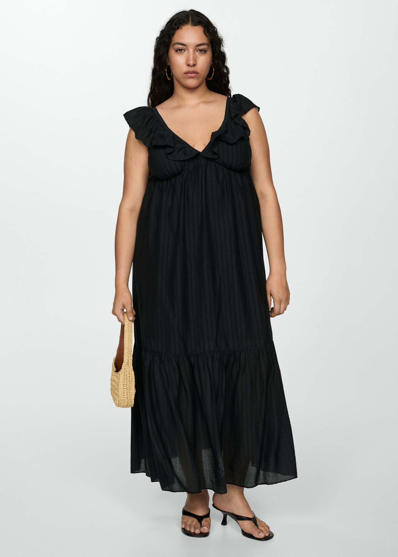 Textured ruffled dress - Women | MANGO USA