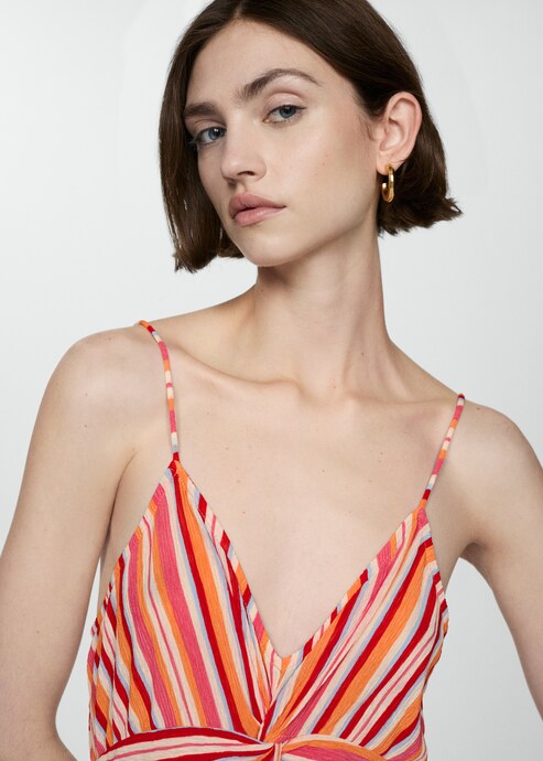 Stripped Print Dress Women Mango United Kingdom