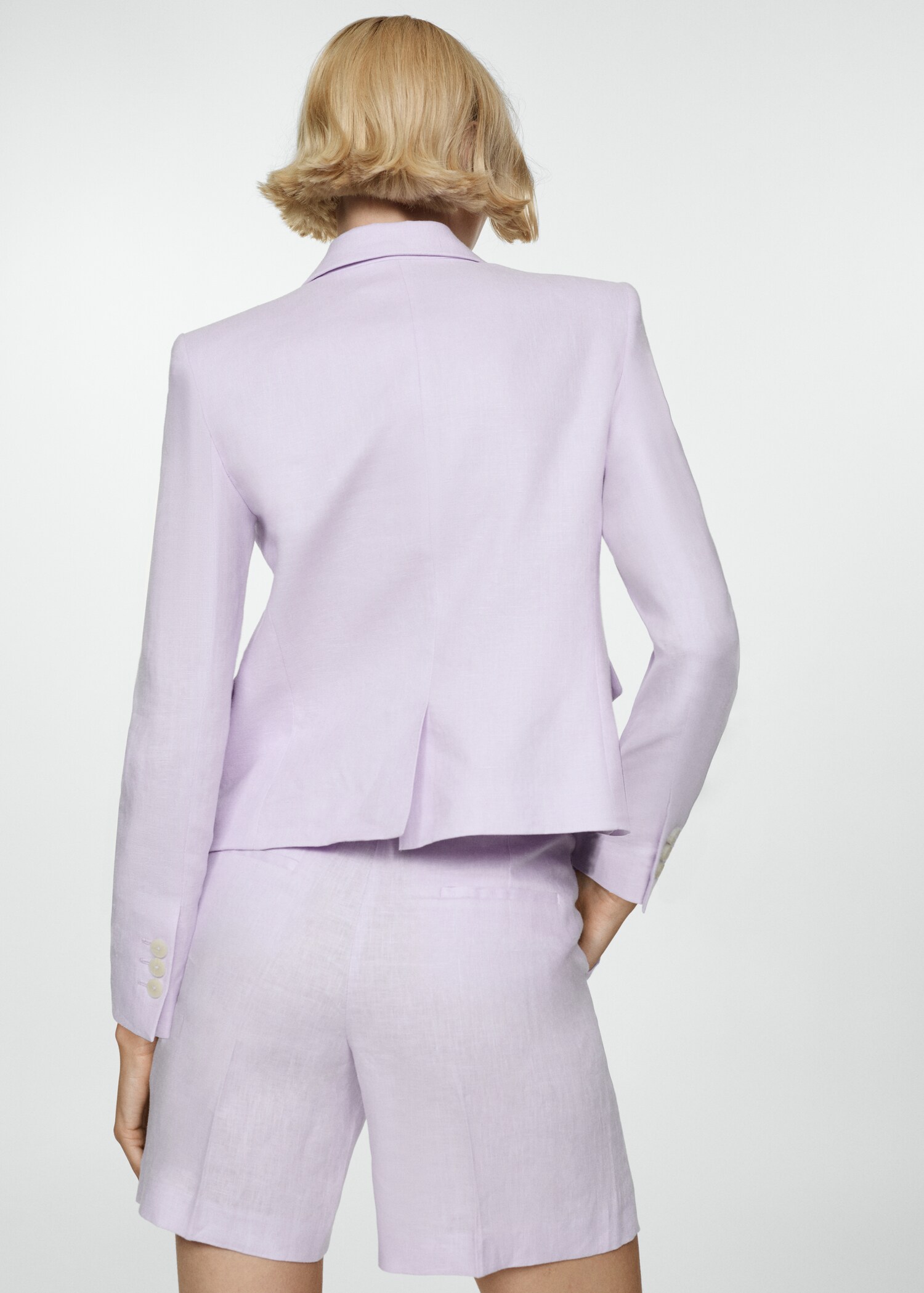 Cropped linen suit blazer - Women | MANGO USA