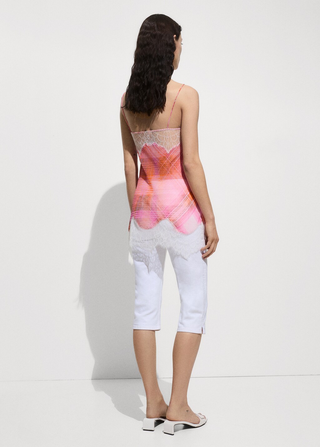 Printed lace top - Women | MANGO USA