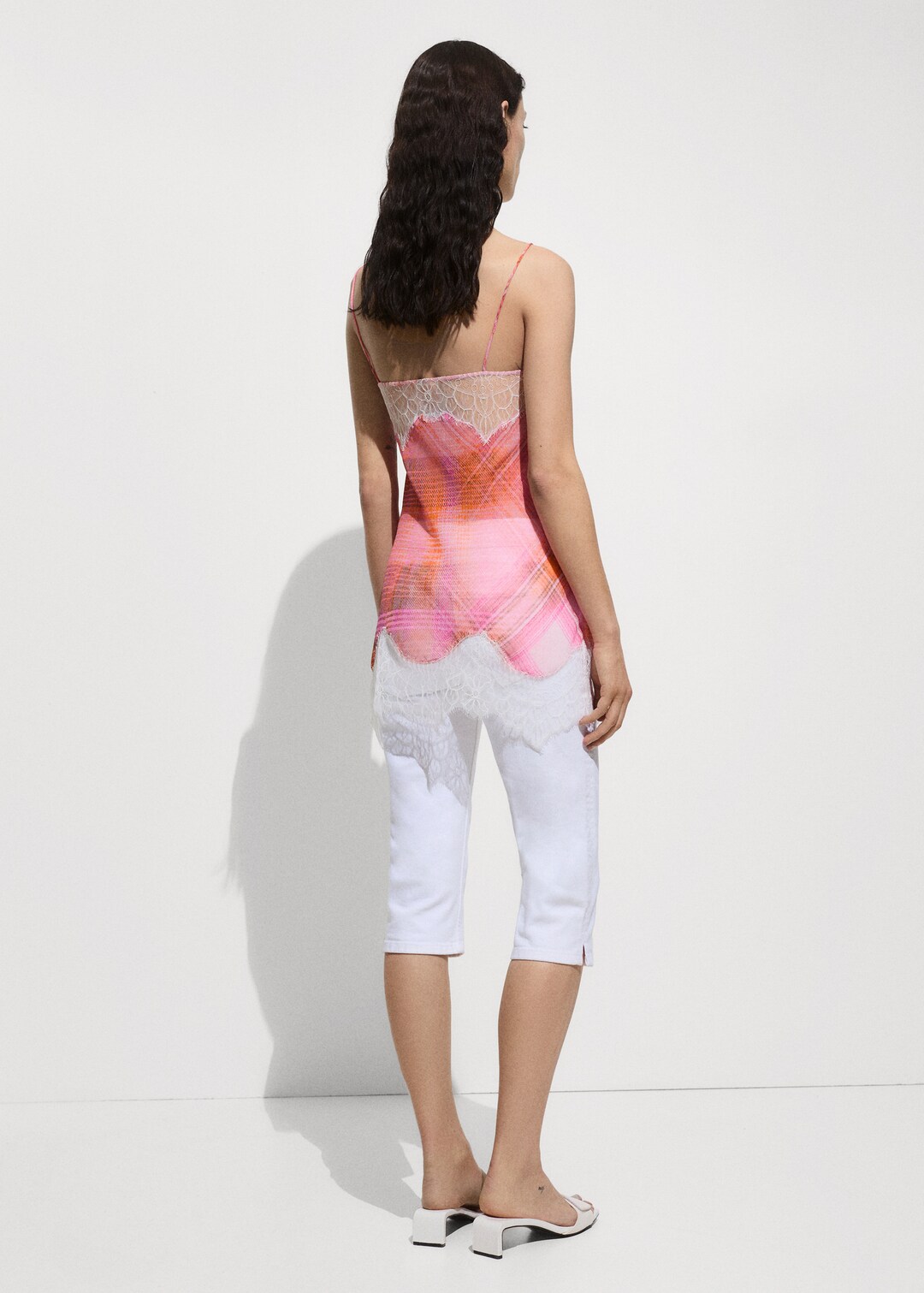 Printed lace top - Women | MANGO USA