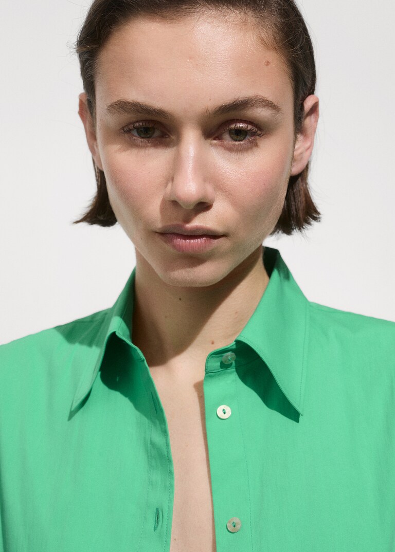 Buttoned Cotton Shirt Women Mango Usa