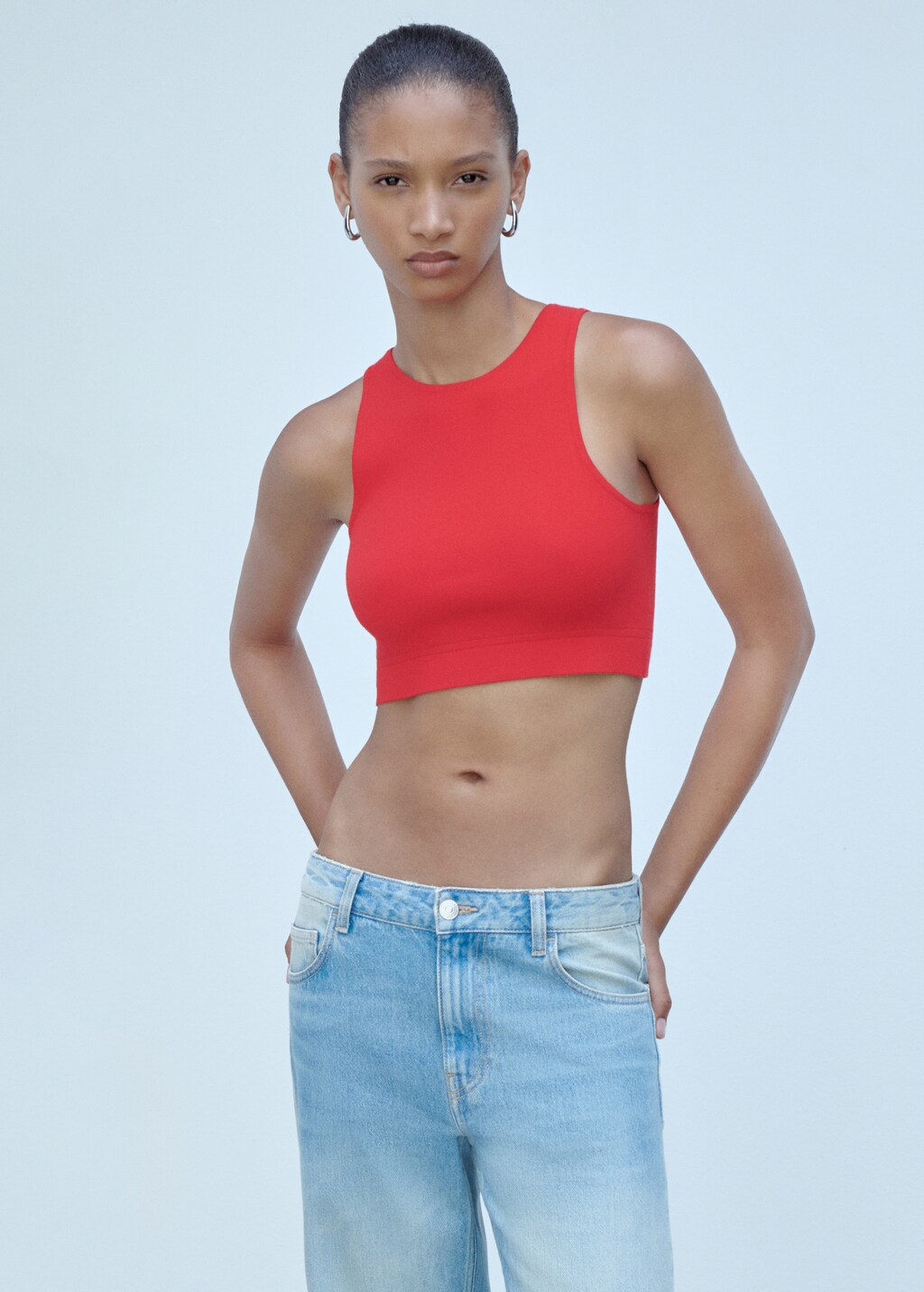 Knitted cropped top - Woman | MANGO South Africa