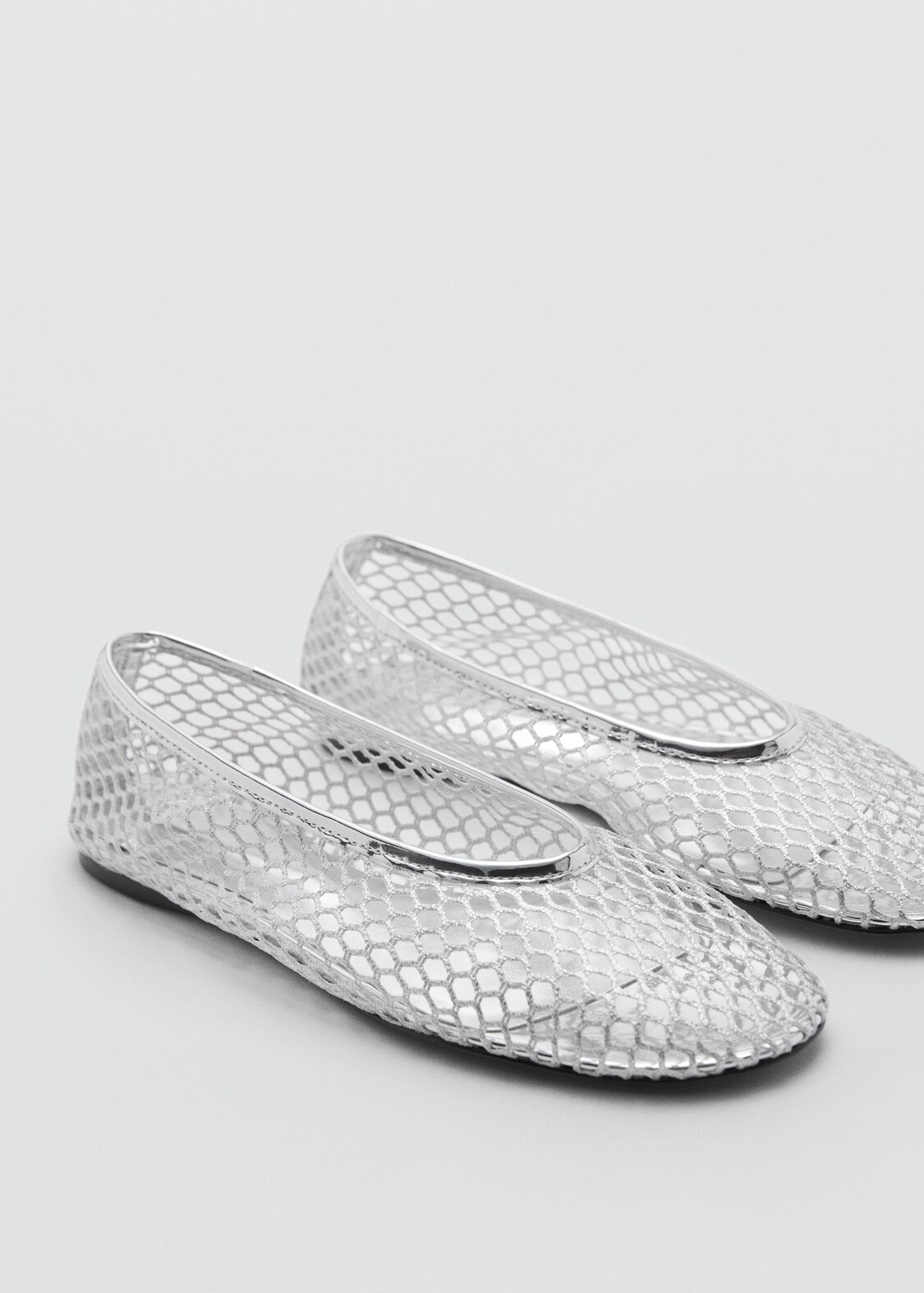 Metallic Mesh Shoe Women Mango Usa