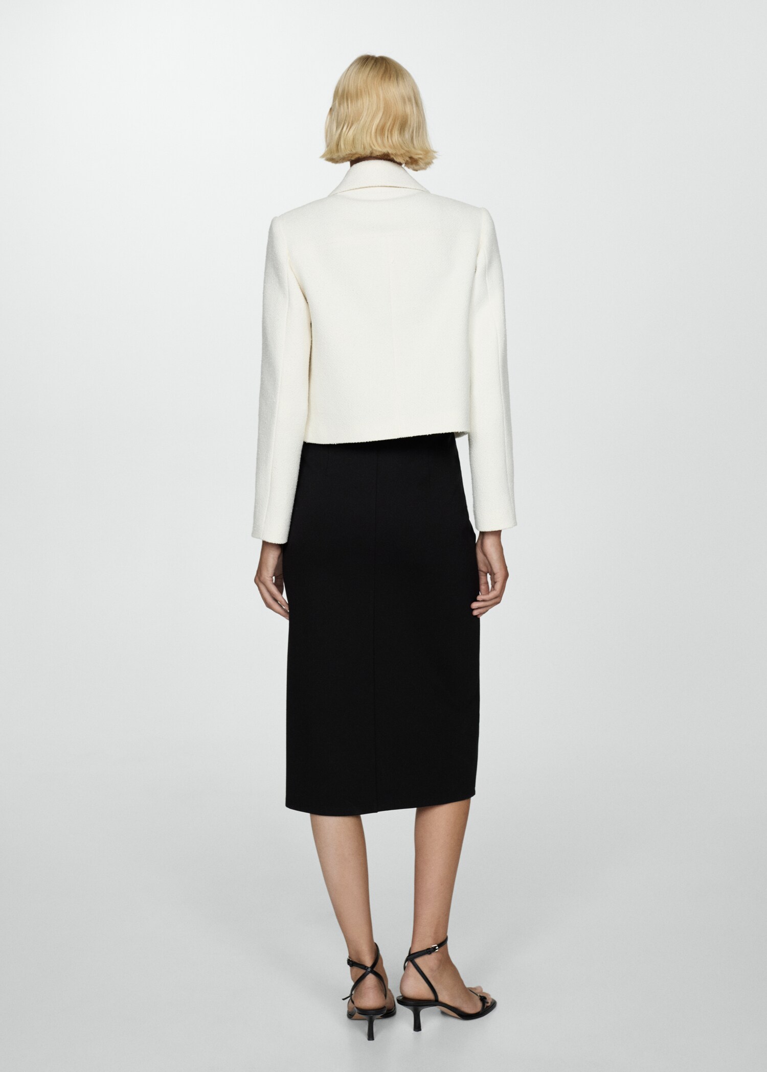 Pencil skirt with Rome-knit opening - Women | MANGO USA