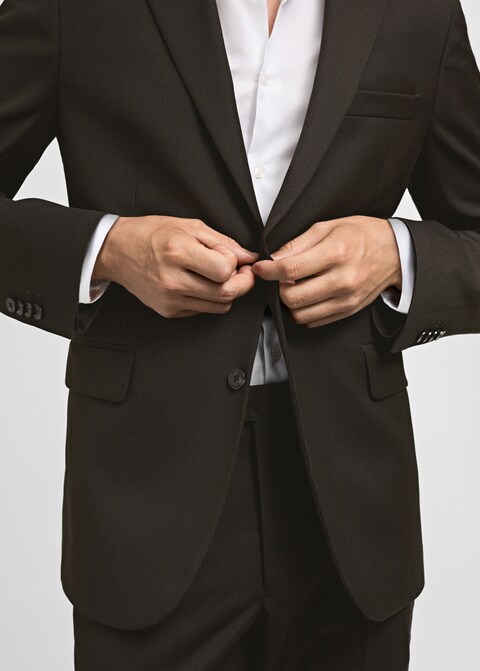 Stretch Fabric Slim Fit Suit Blazer Men Mango Usa