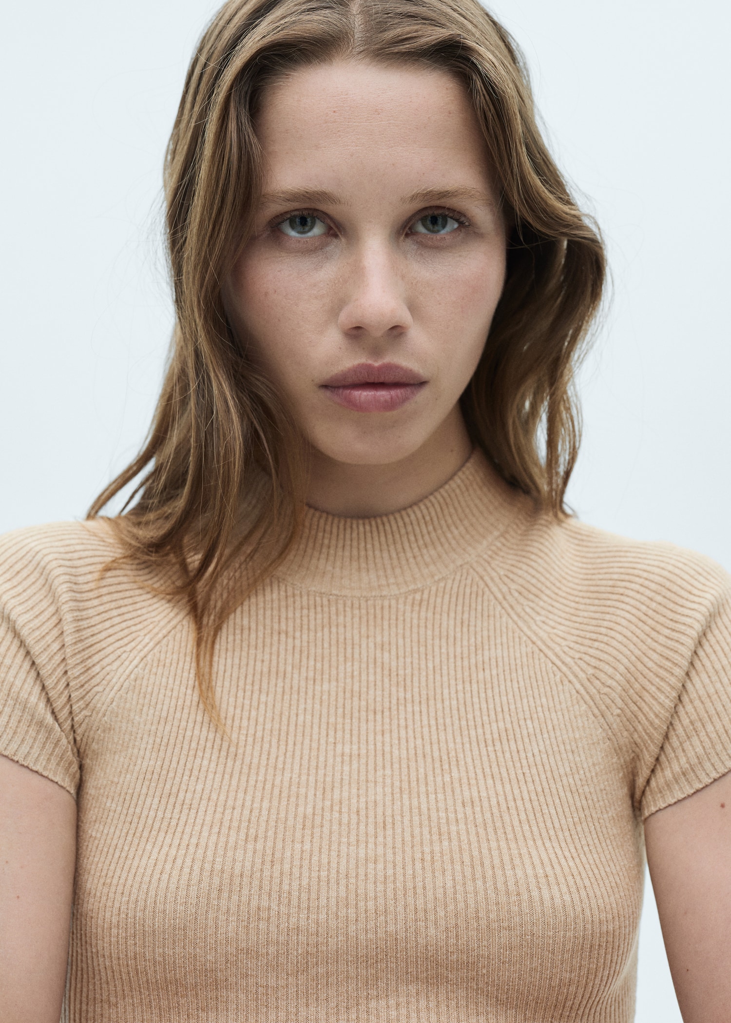 Perkins-neck ribbed dress - Women | MANGO USA