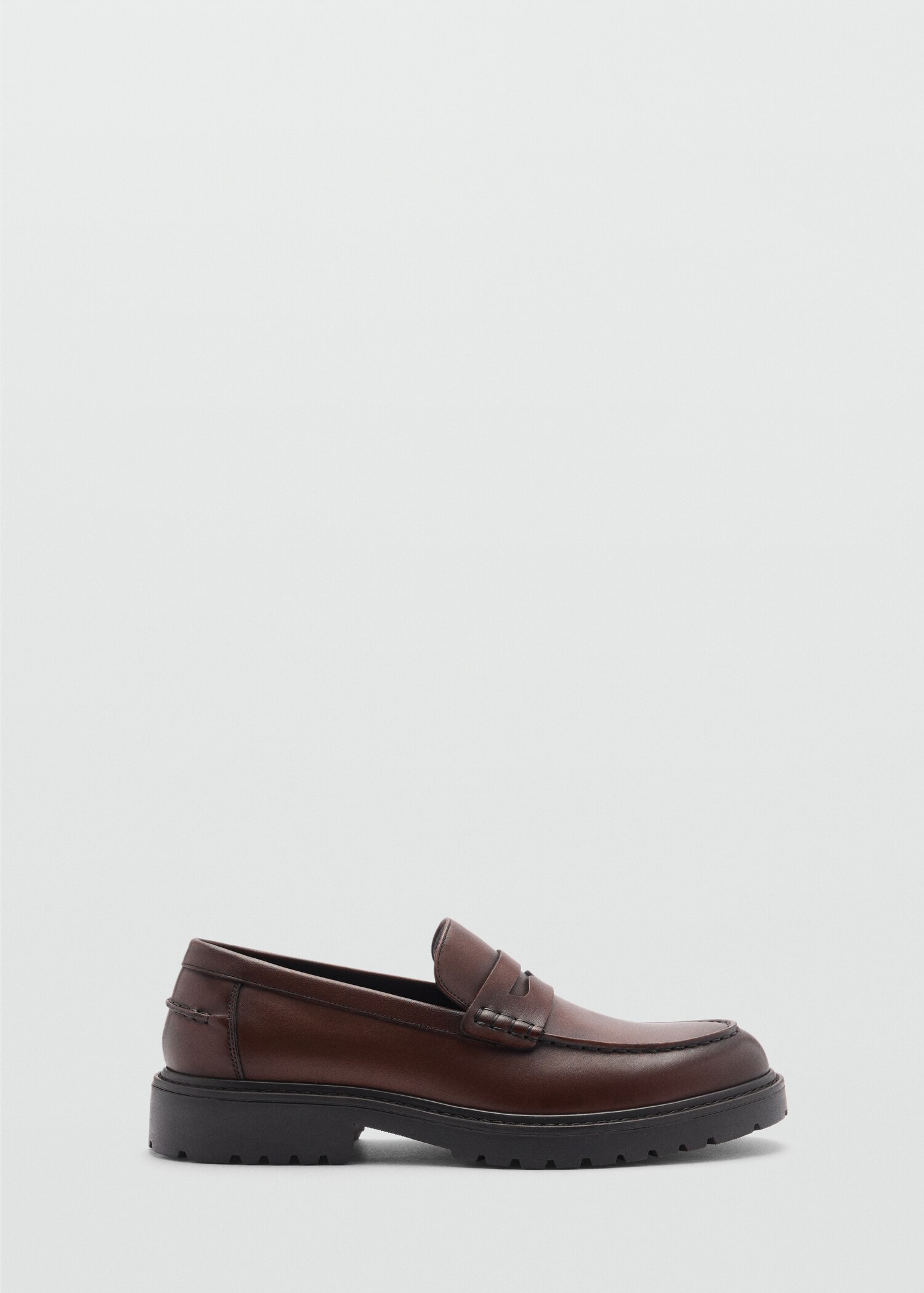 Leather penny loafers - Men | MANGO USA