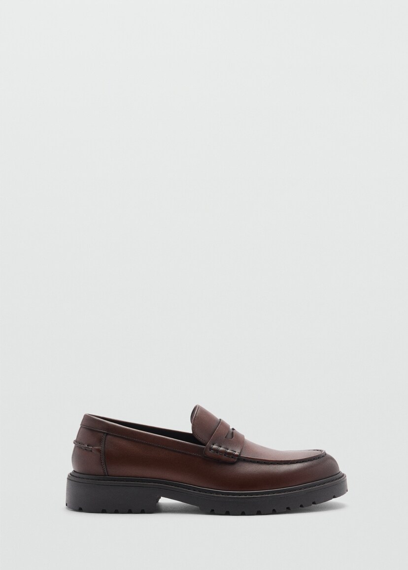 Leather penny loafers - Men | MANGO USA