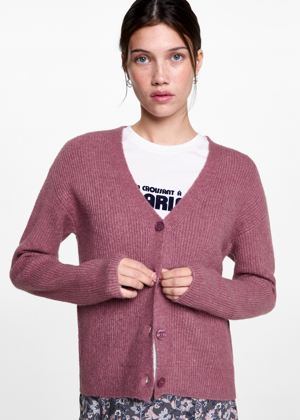 V-neck knitted cardigan - Teen | MANGO United Kingdom