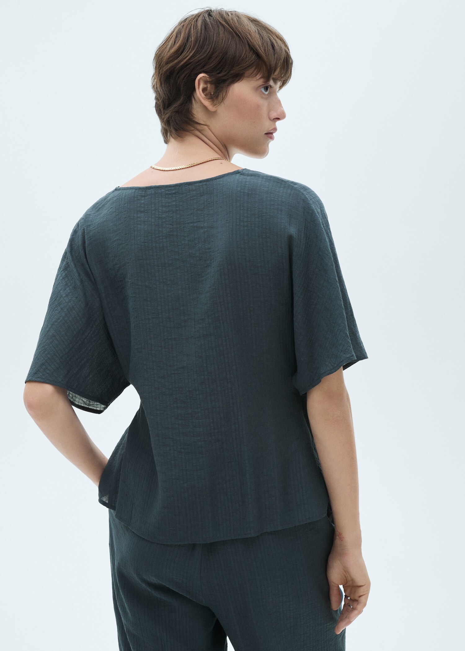 Wrap blouse with knot detail - Women | MANGO South Africa