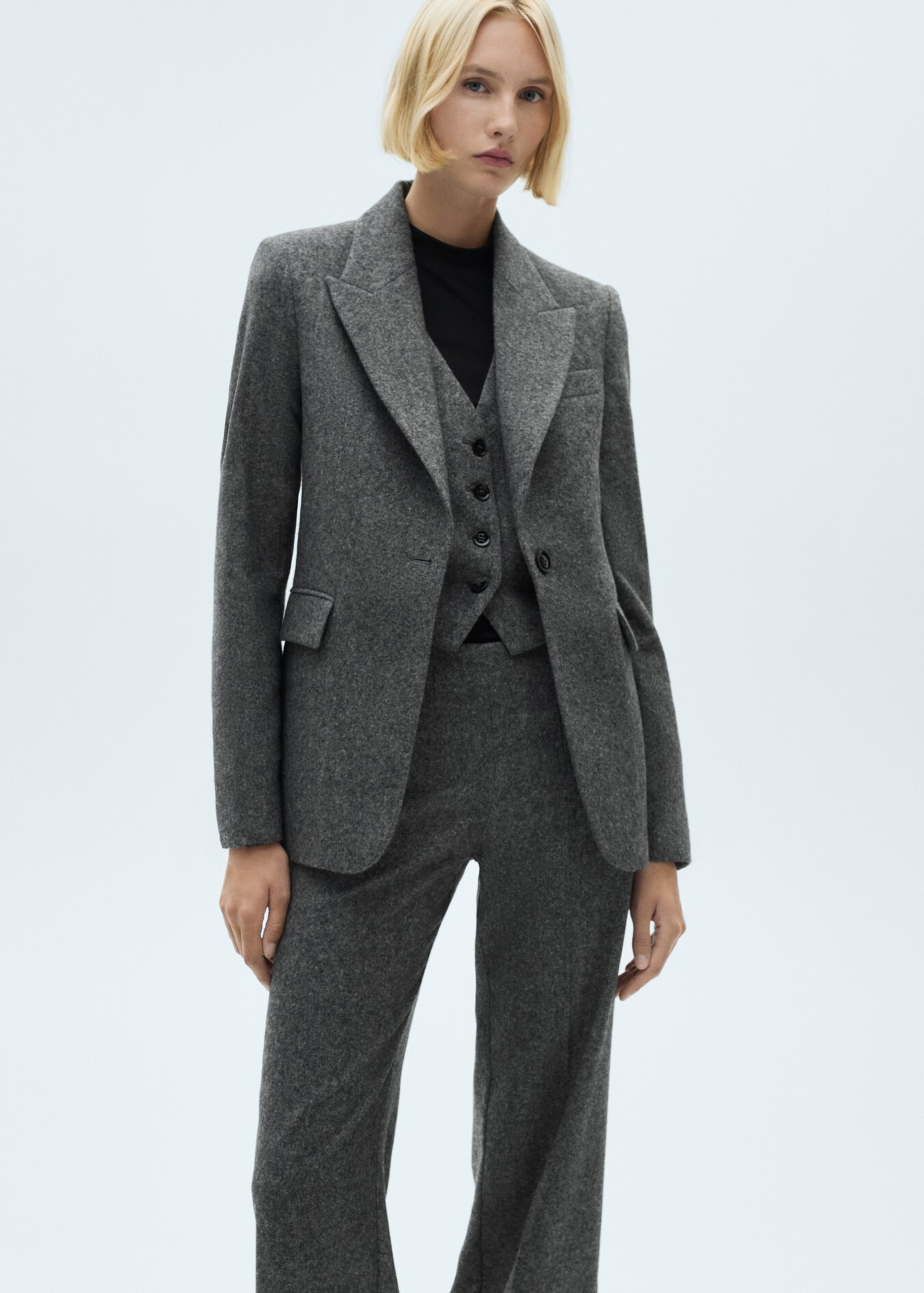 Marbled wool suit trousers - Women | MANGO USA
