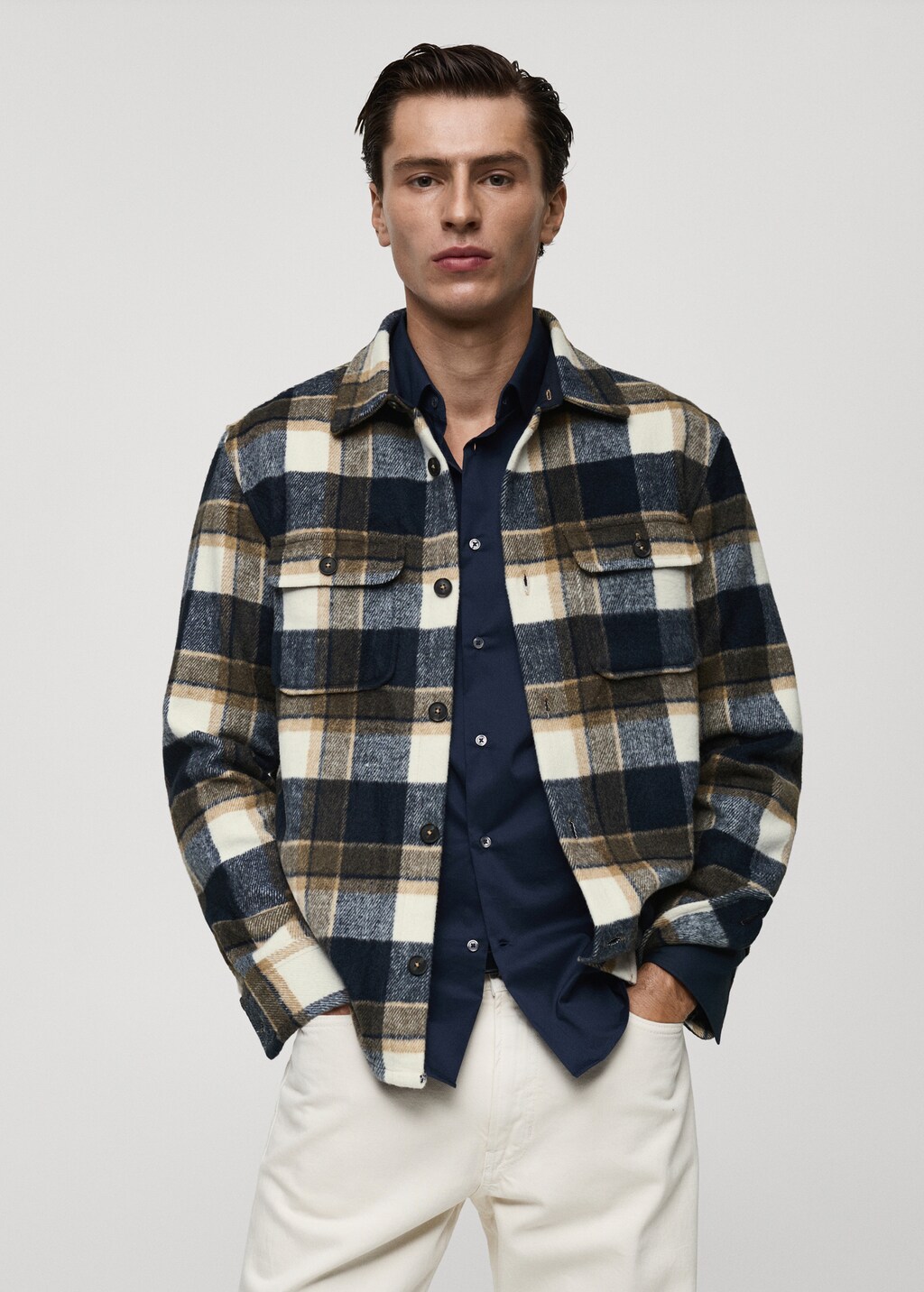 Check flannel overshirt - Men | MANGO United Kingdom