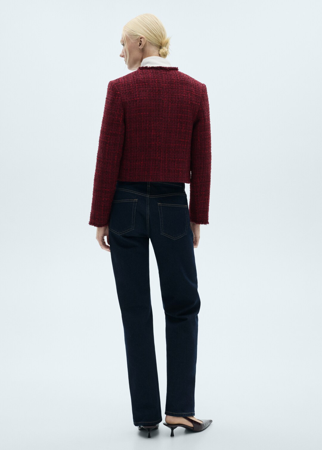 Tweed jacket with frayed ends - Women | MANGO USA