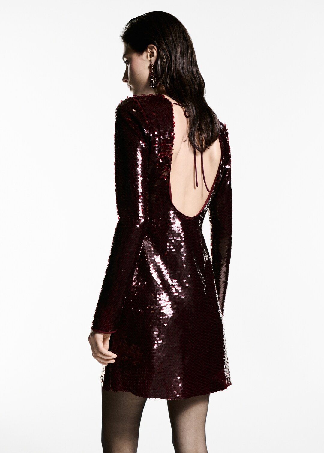 Scoop Back Sequin Dress Women Mango Usa