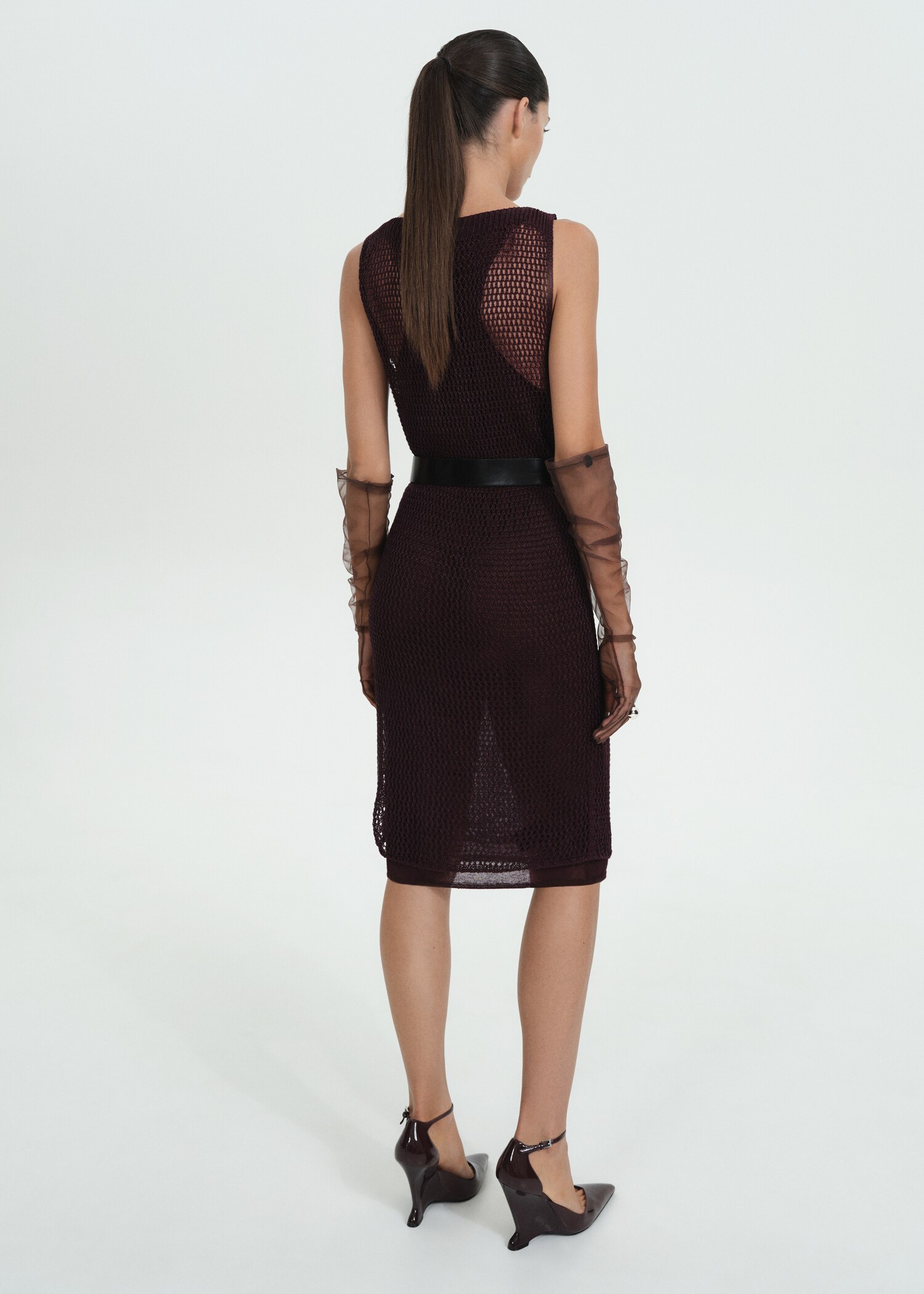 Lurex openwork knit dress - Women | MANGO Taiwan area
