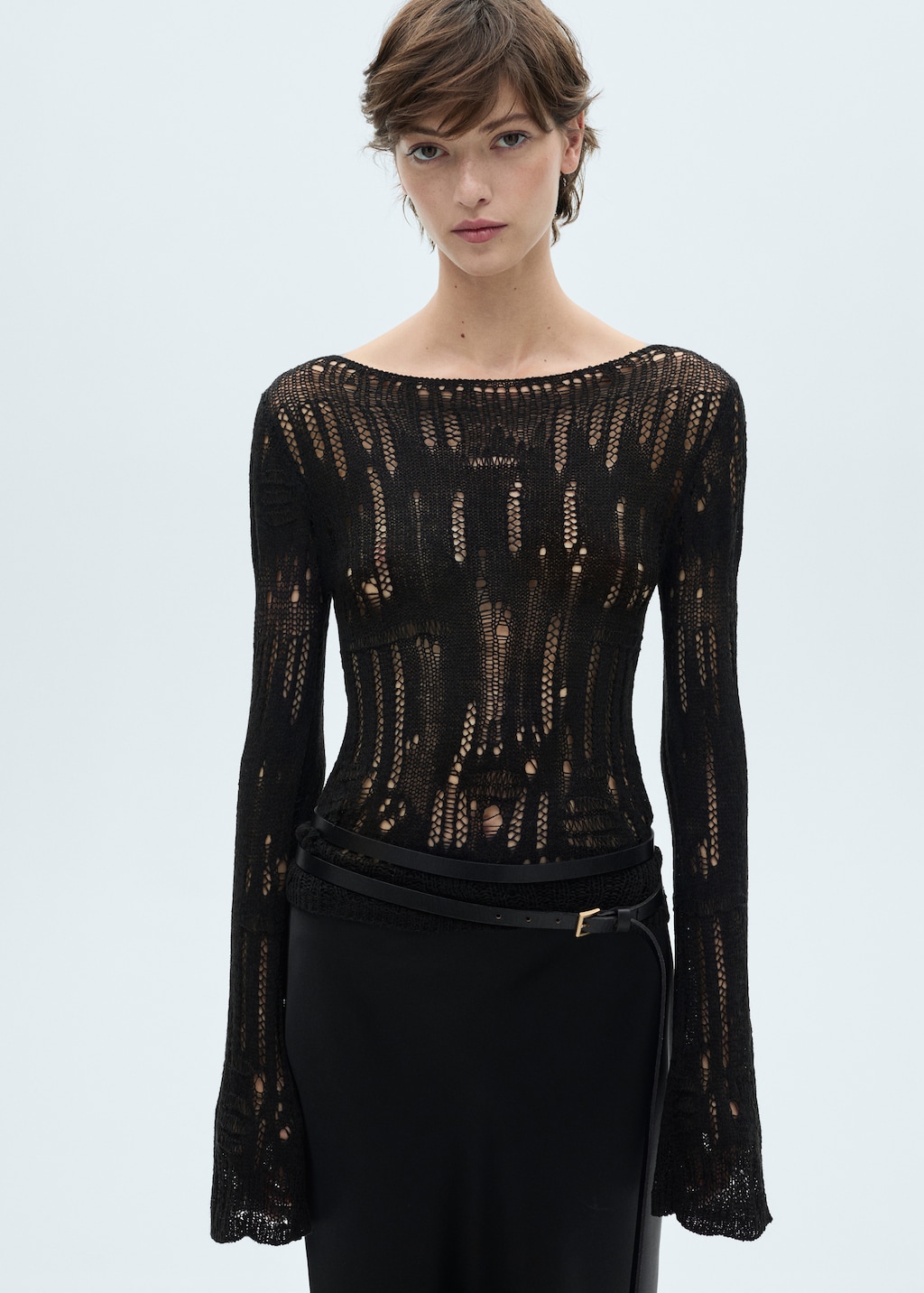 Pull Over Maille Lâche Manches Cloche Femme Mango Canada