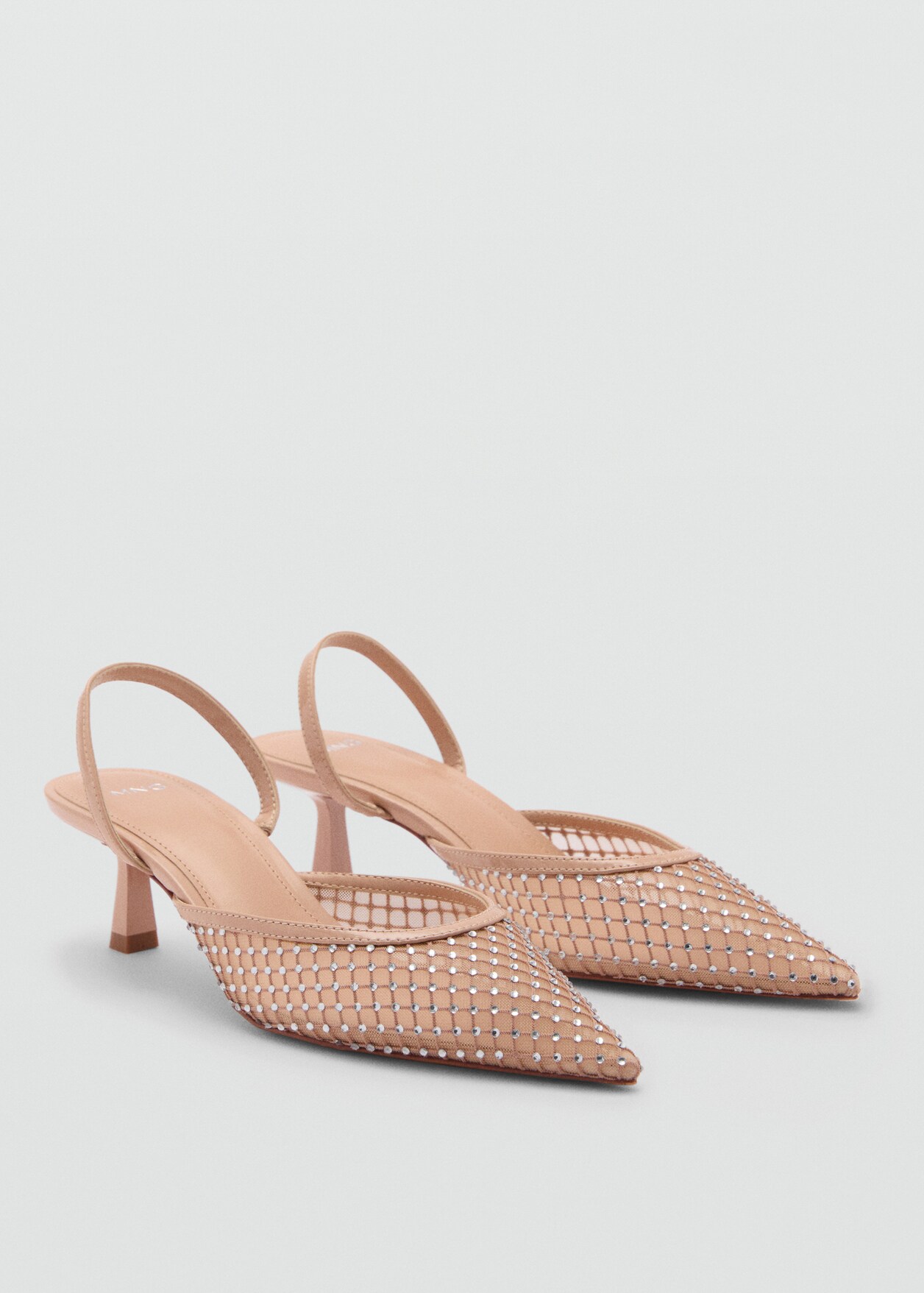 Glitter mesh heeled shoes - Women | MANGO USA