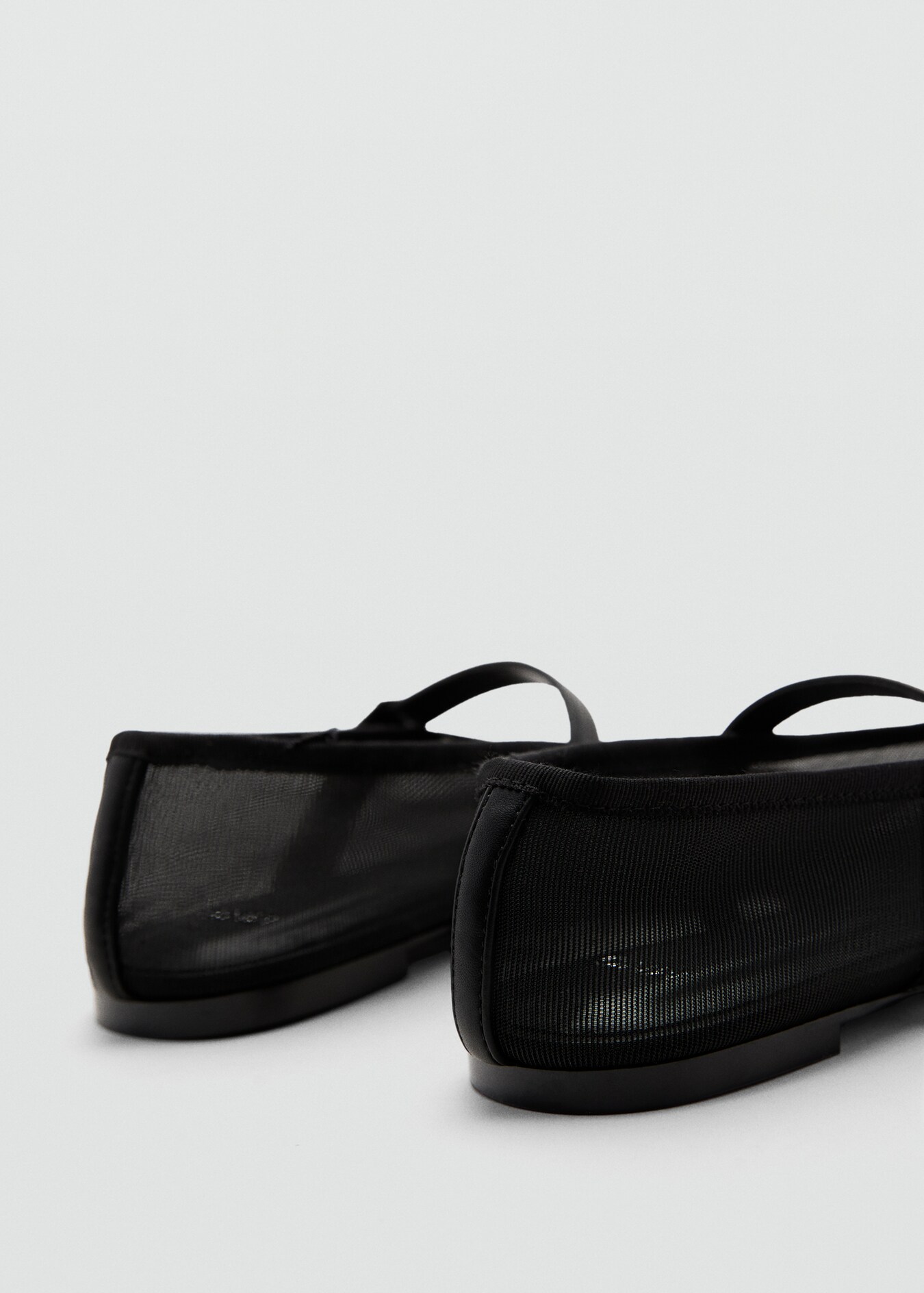 Mesh Ballet Flats With Strap And Buckle Women Mango Usa
