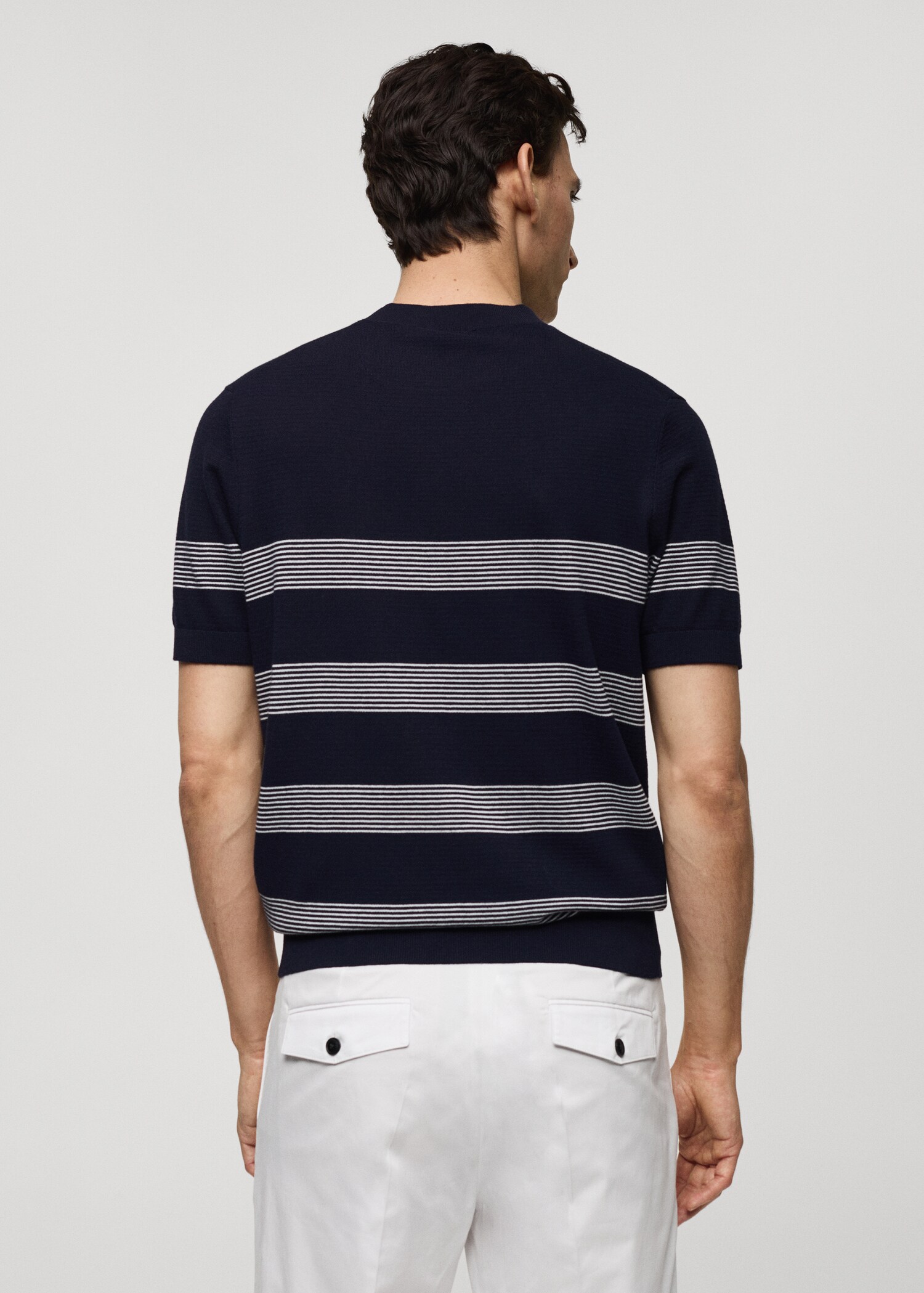 Striped modal cotton knitted t-shirt - Men | MANGO USA