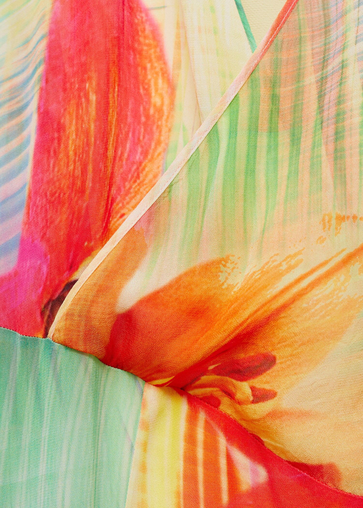 Printed Dress With Asymmetrical Hem Woman Mango Usa