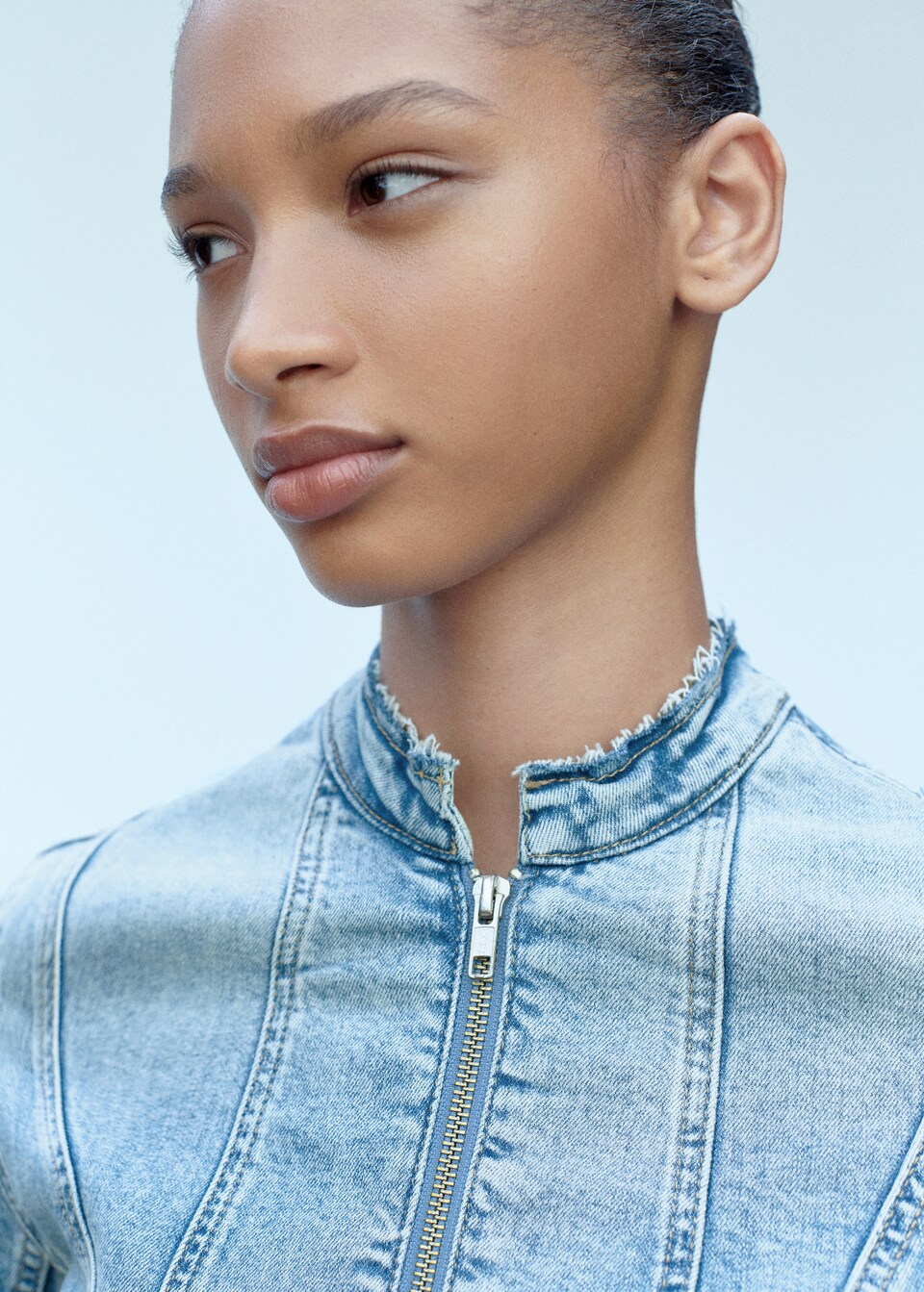 Zip-up denim jacket - Women | MANGO USA