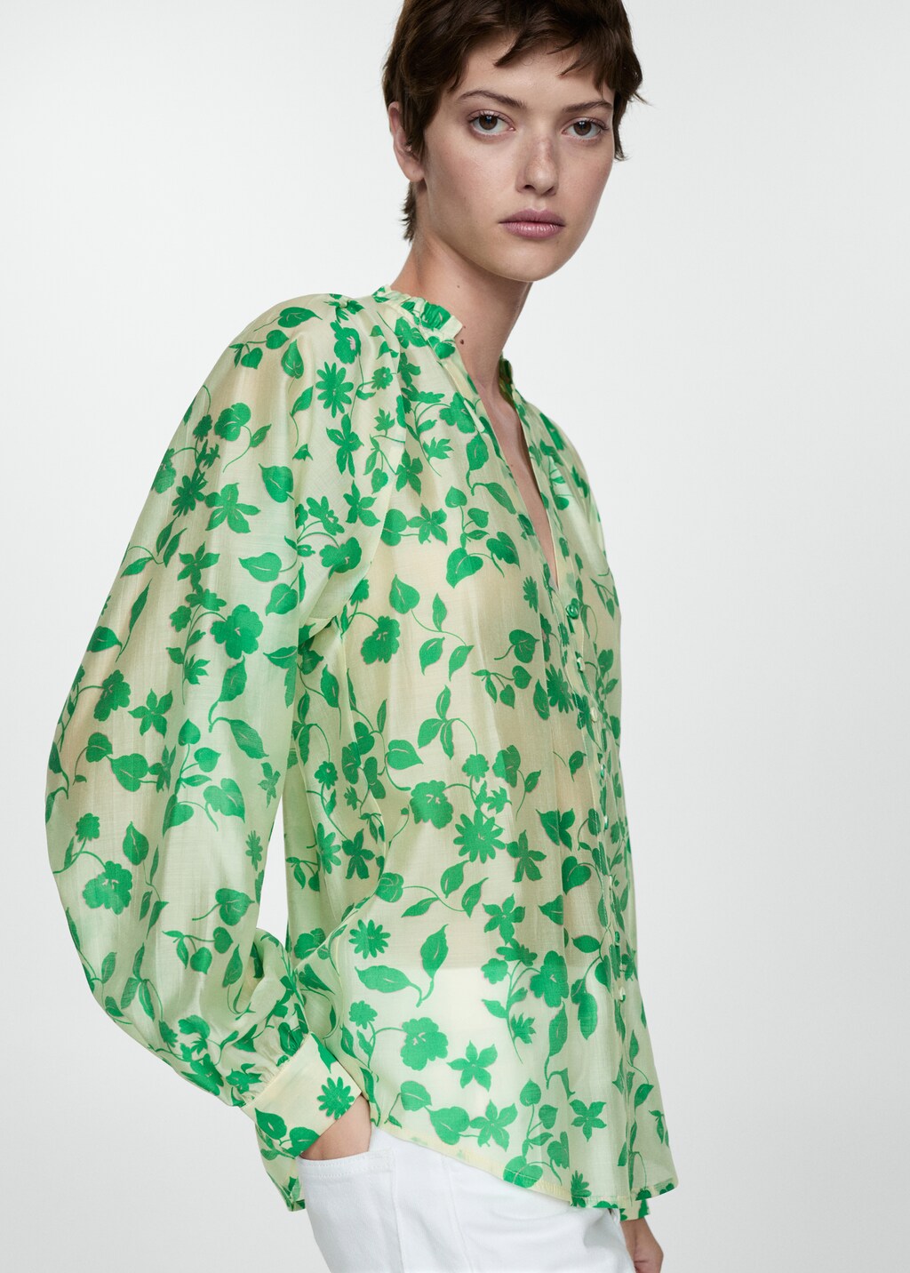 Camisa Estampada Lyocell Mujer Mango España Península Y Baleares