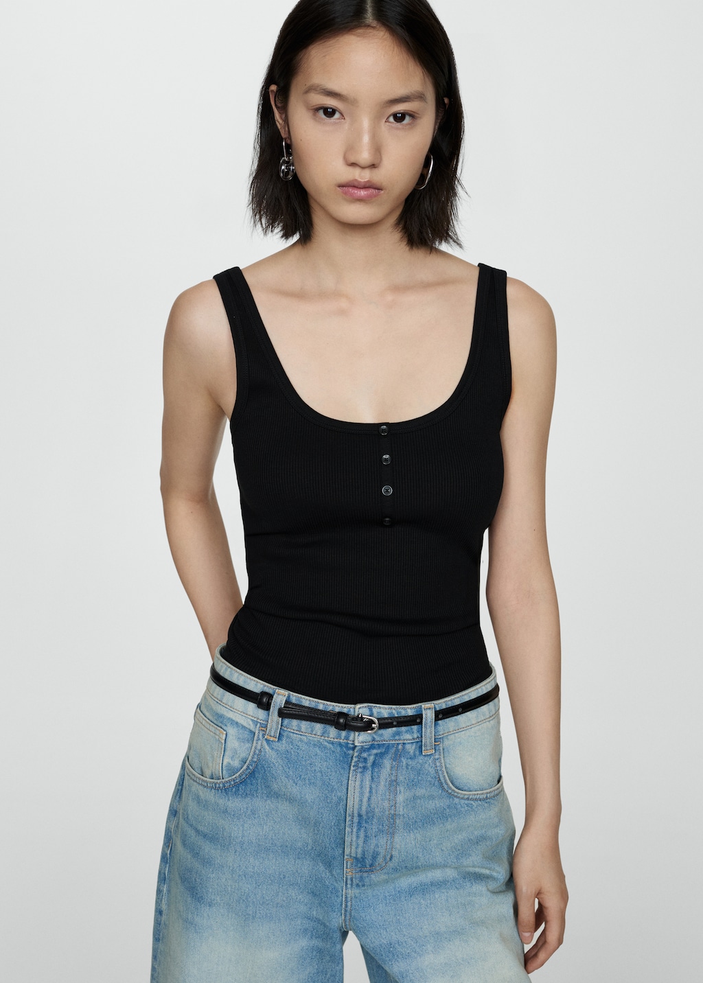 Top With Straps And Buttons Woman Mango United Arab Emirates