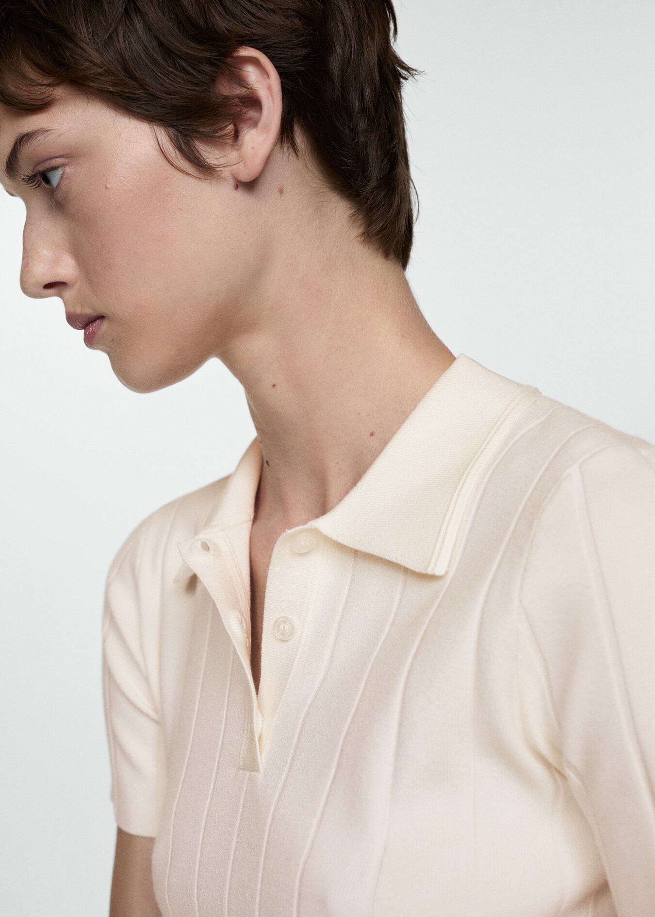 Polo-neck t-shirt - Women | MANGO USA