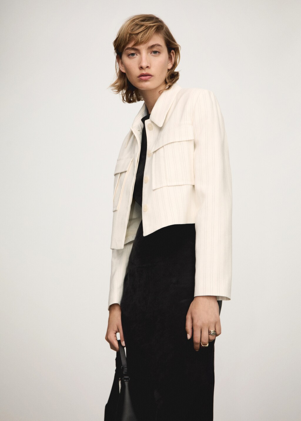 Striped jacket with pockets - Woman | MANGO Netherlands