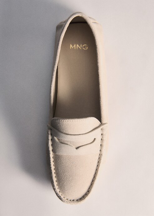 Suede leather loafers - Women | MANGO USA