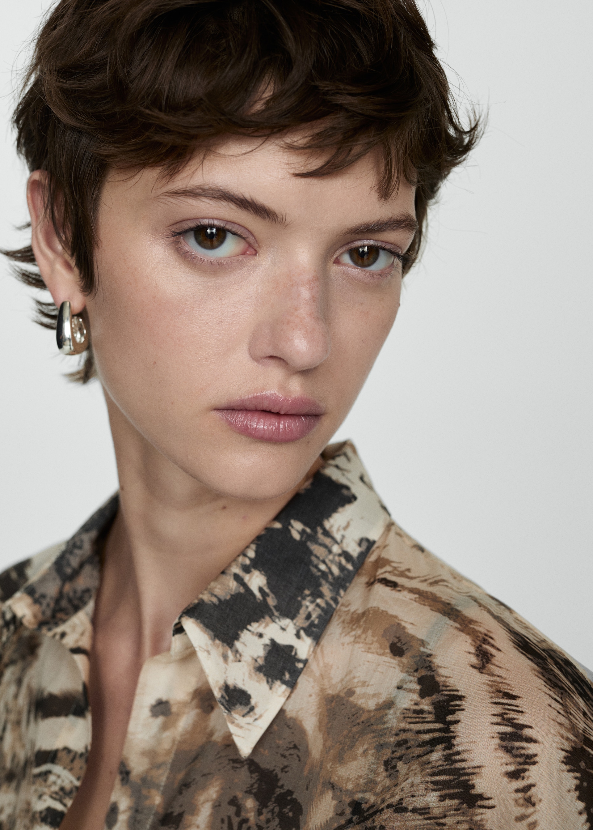 Semi-transparent animal-print shirt - Women | MANGO USA Semi-transparent animal-print shirt - Women | MANGO USA