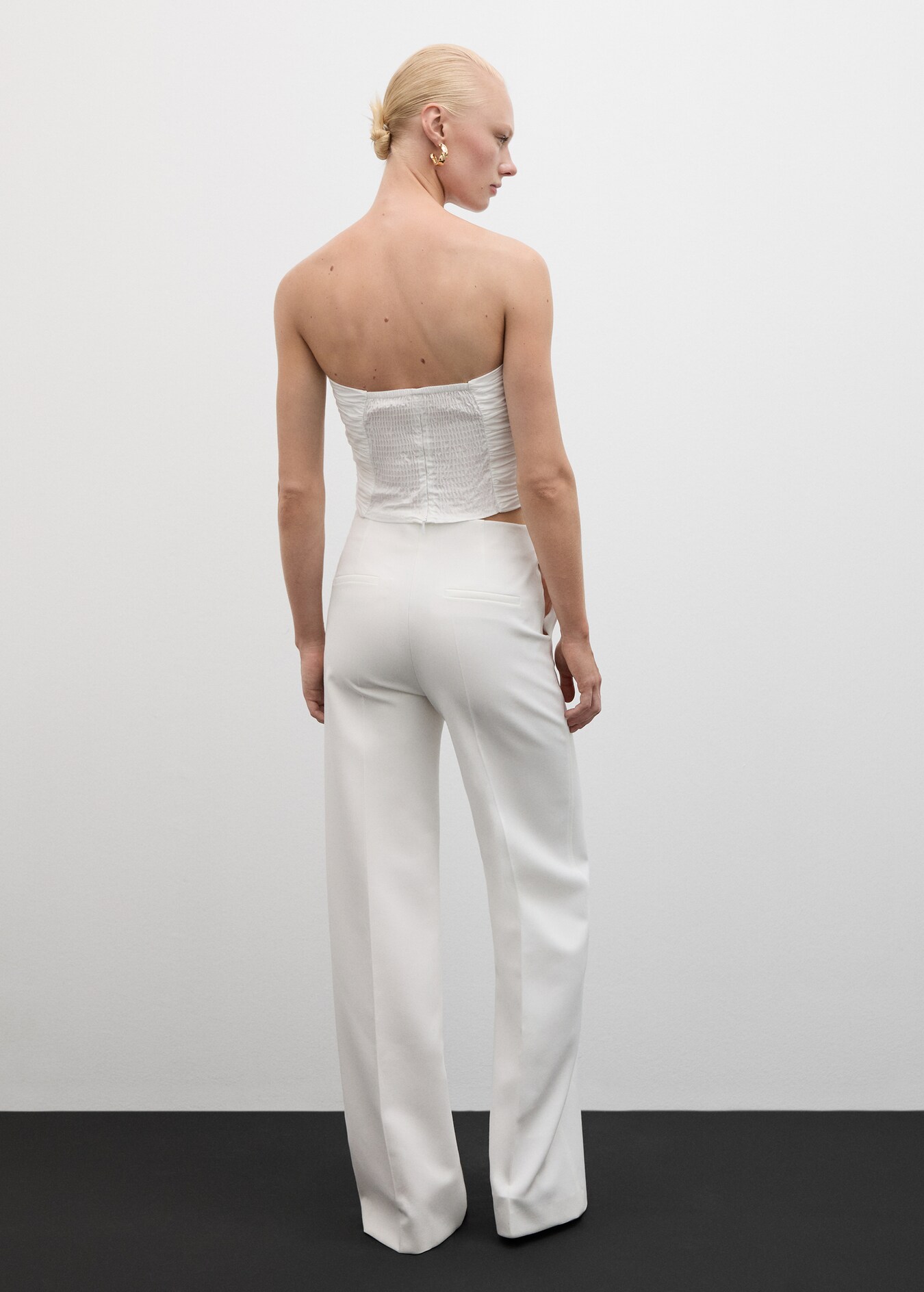 Maxi-flower ruched top - Women | MANGO USA