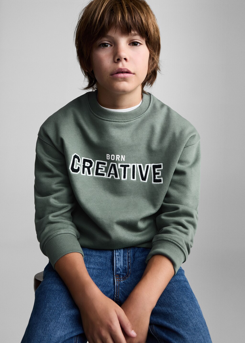 Baumwoll-Sweatshirt mit Stickdetail - Kinder | MANGO Deutschland