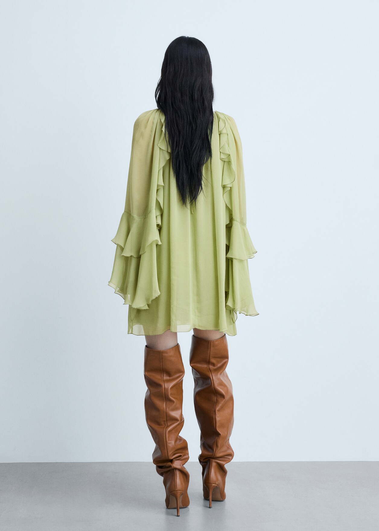 Ruffled chiffon dress - Women | MANGO USA