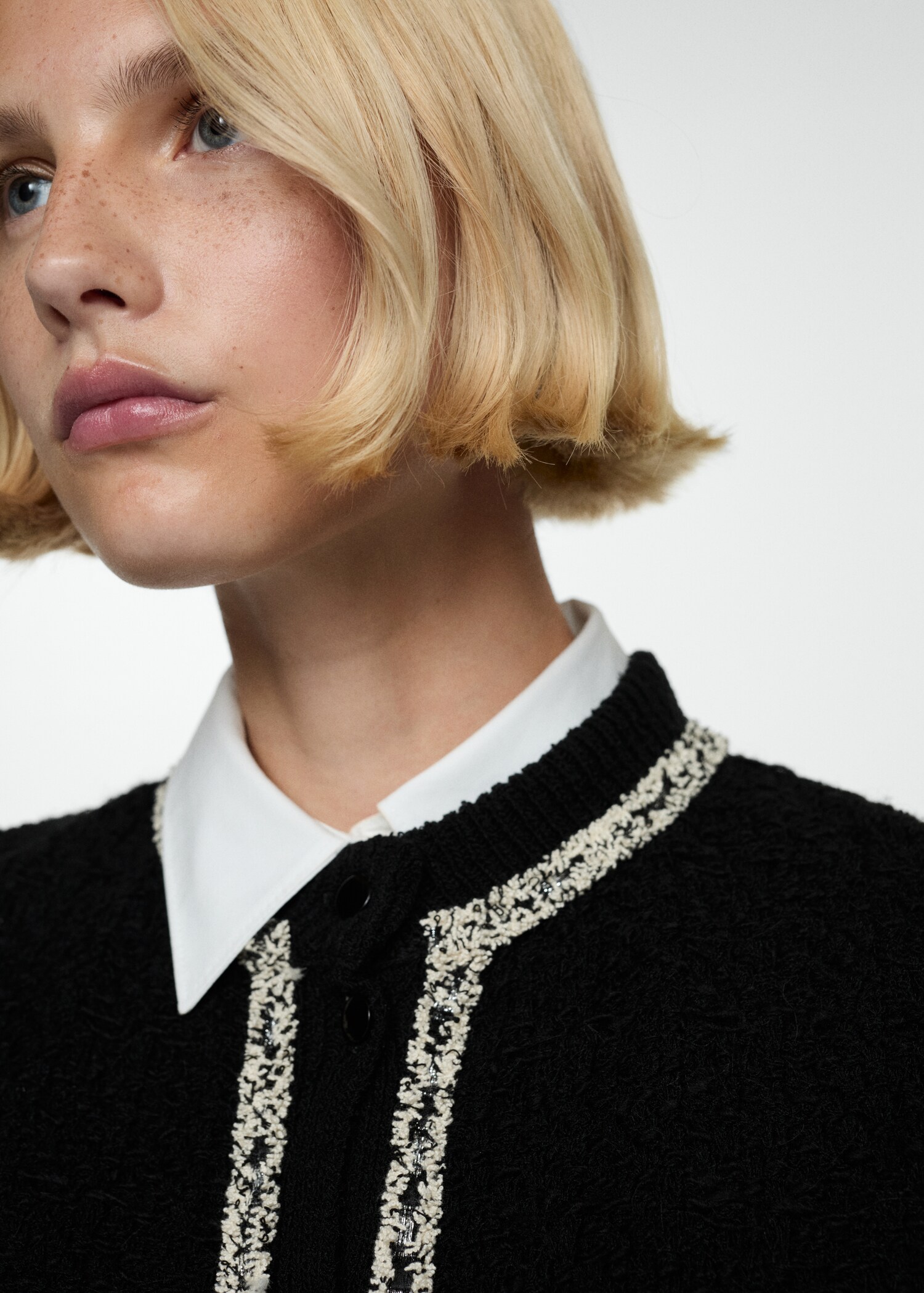 Bicolour tweed jacket - Women | MANGO USA