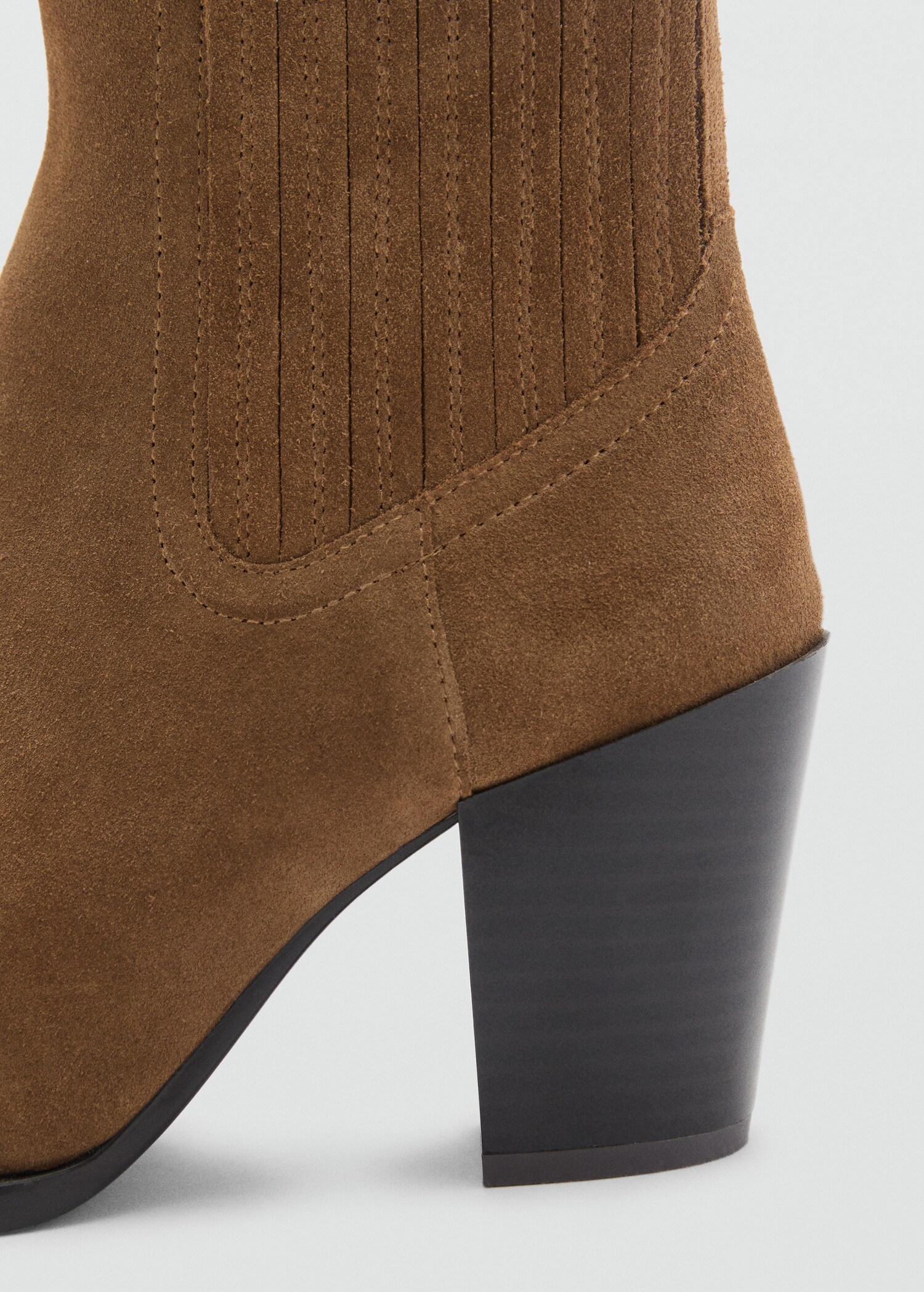 Suede block-heel boots - Women | MANGO USA