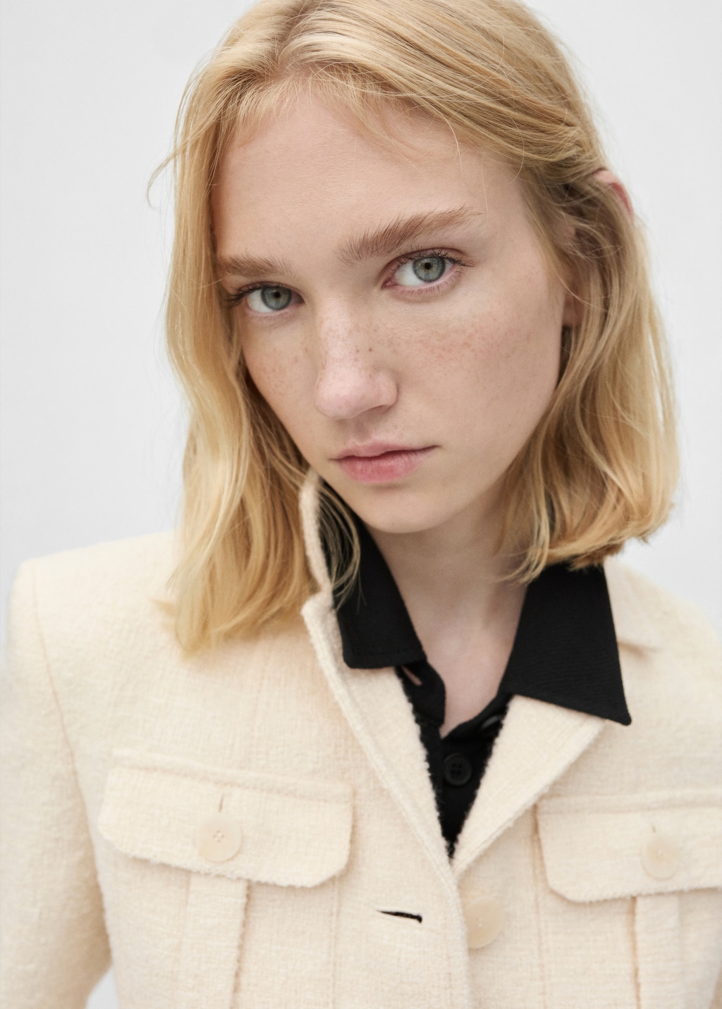 Tweed jacket with pockets - Women | MANGO USA