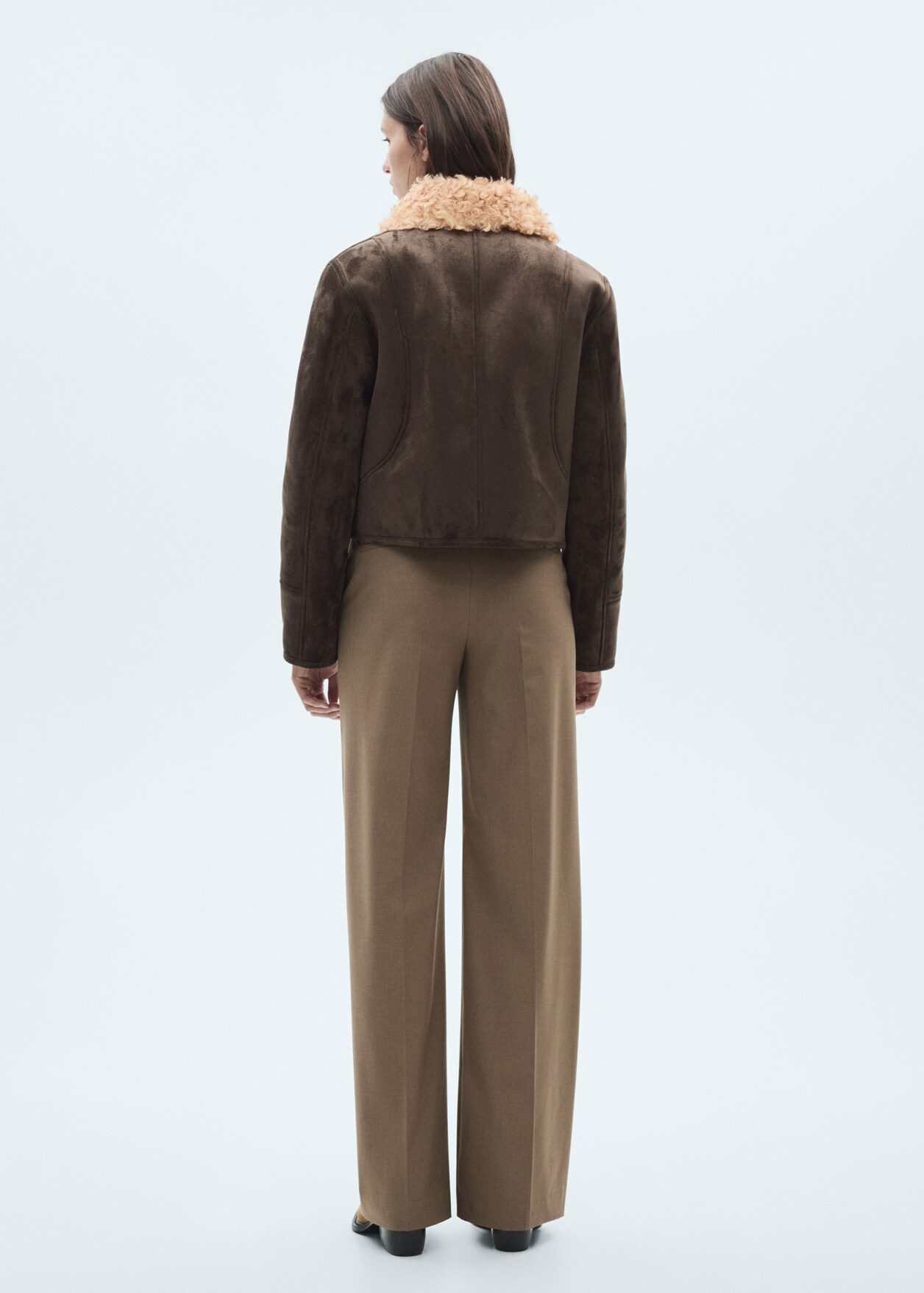 Chaqueta cuello borreguito efecto ante - Mujer | MANGO México