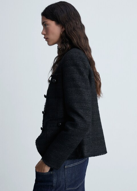 Pocket Tweed Jacket Women Mango Usa
