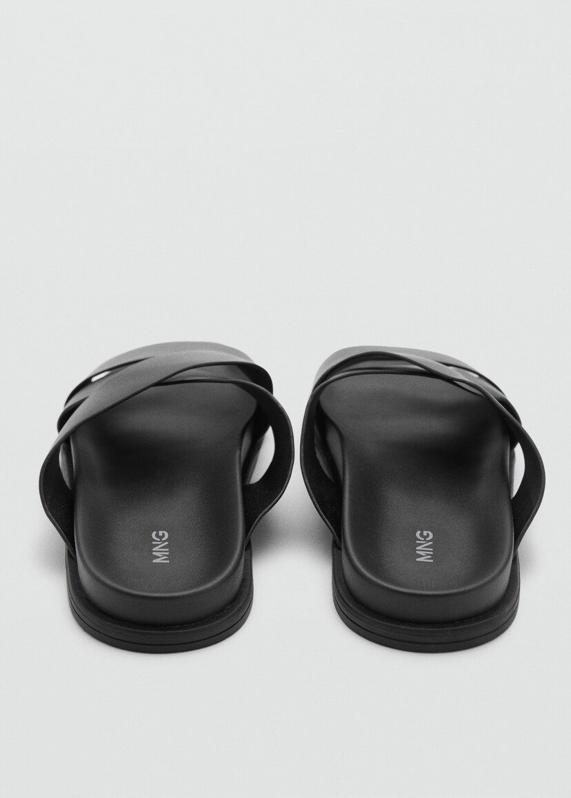 100% leather crossed strap sandal - Men | MANGO USA