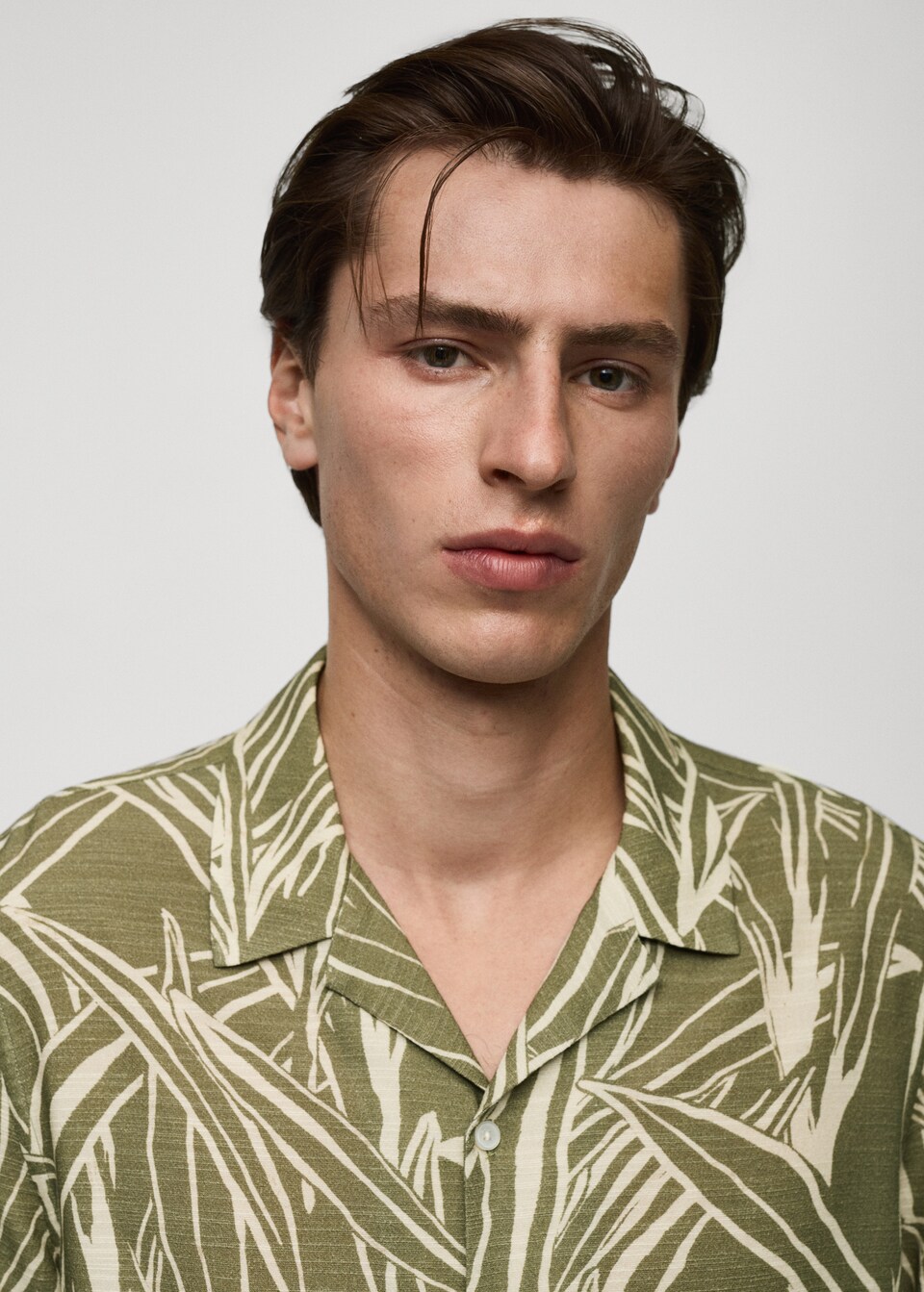 Regular Fit Leaf Print Shirt Men Mango Usa