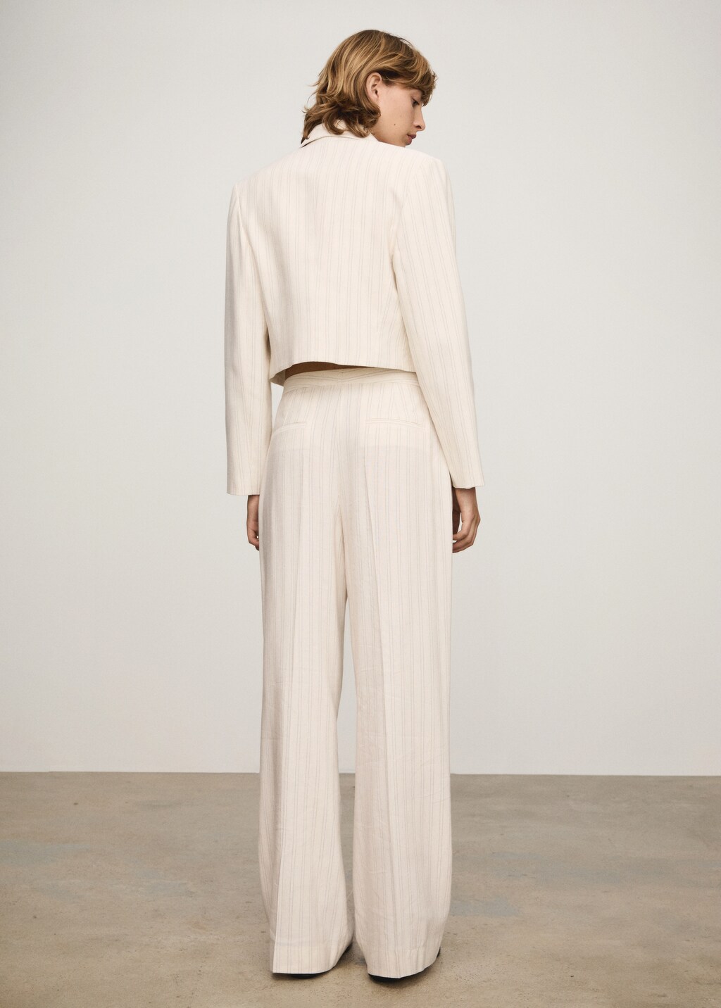 Straight striped trousers - Women | MANGO USA