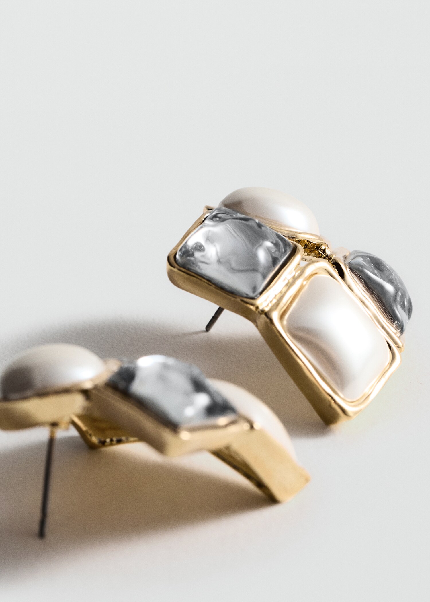 Combined square earrings - Women | MANGO USA