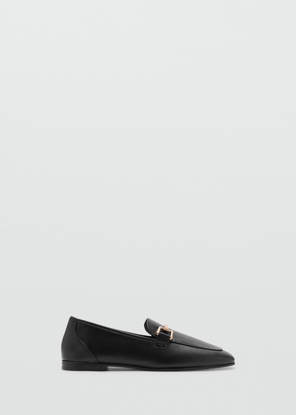 Leather loafers with metallic detail - Women | MANGO USA