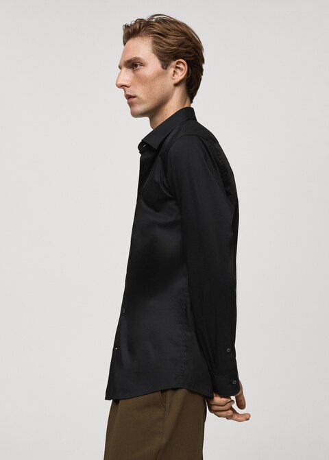 Regular Fit Stretch Cotton Shirt Men Mango Usa