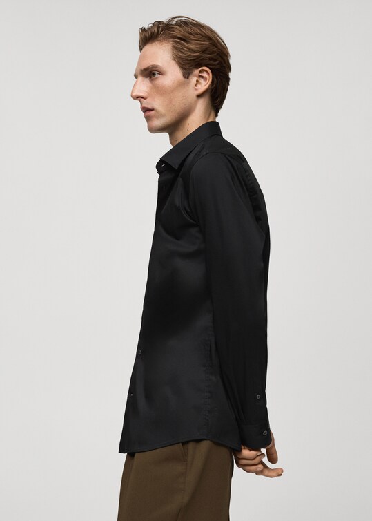 Regular Fit Stretch Cotton Shirt Men Mango Usa